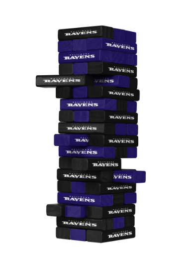 Baltimore Ravens Jenga Stackable Blocks Game | Poor Boys Sports