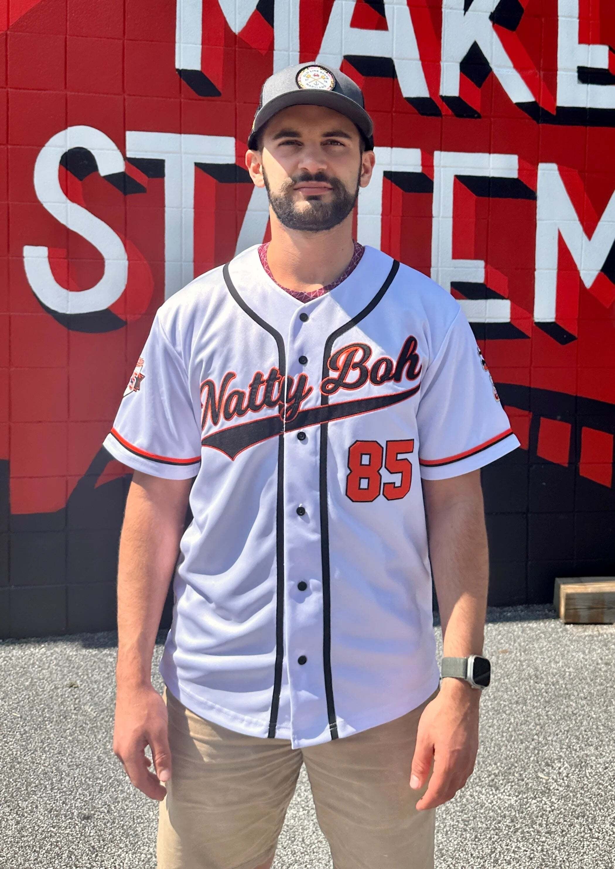 Baltimore Natty Boh Button-Up Jersey | Poor Boys Sports